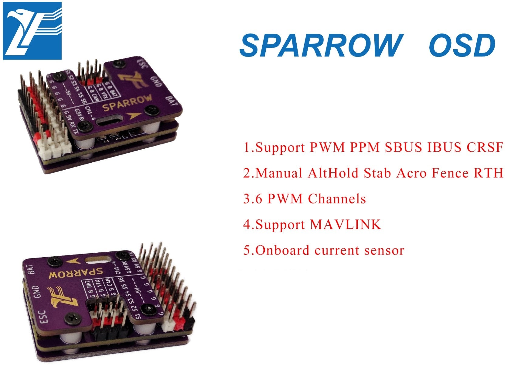 LEFEI Sparrow3-OSD Flight Controller with GPS – HEEWING